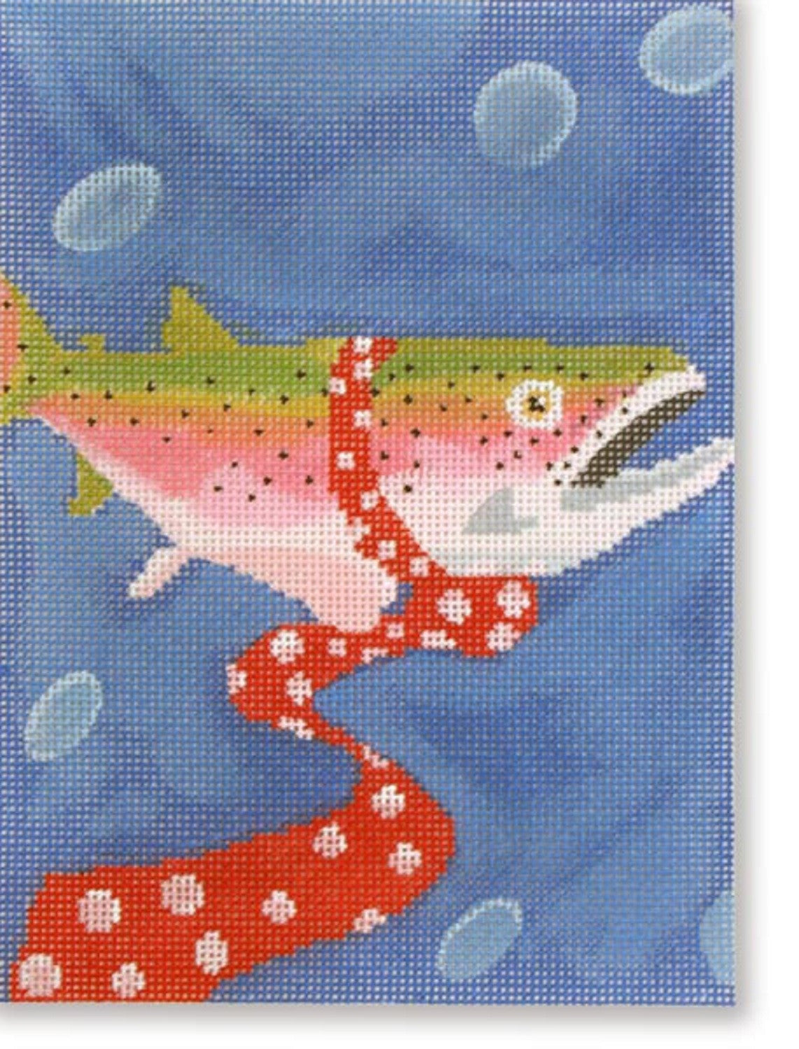 Needlepoint Handpainted CBK Fish Wearing Tie 5x7 – CL Needlepoint